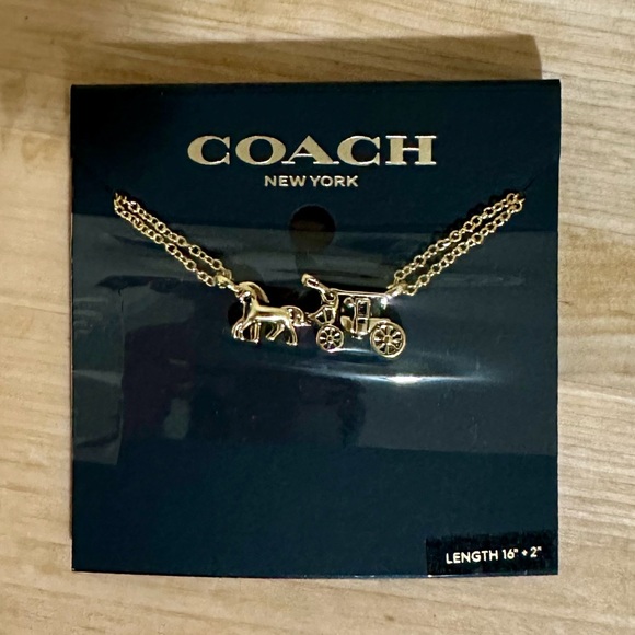 Coach | Jewelry | Nwt Coach Horse And Buggy Gold Necklace Retail 18 ...